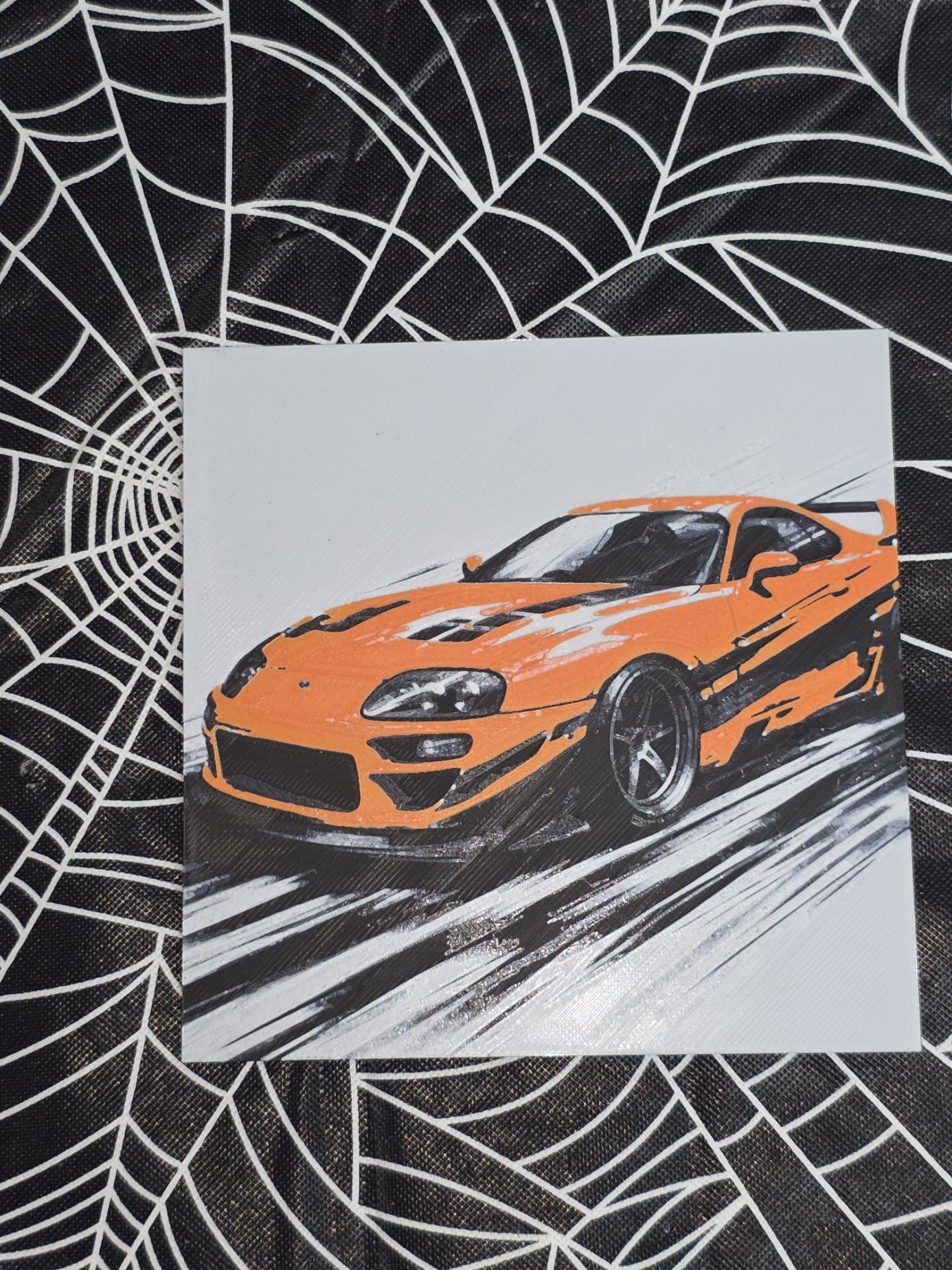 Toyota Supra, Suki 3D Printed Hueforge Fan Art – 3DX Print the World